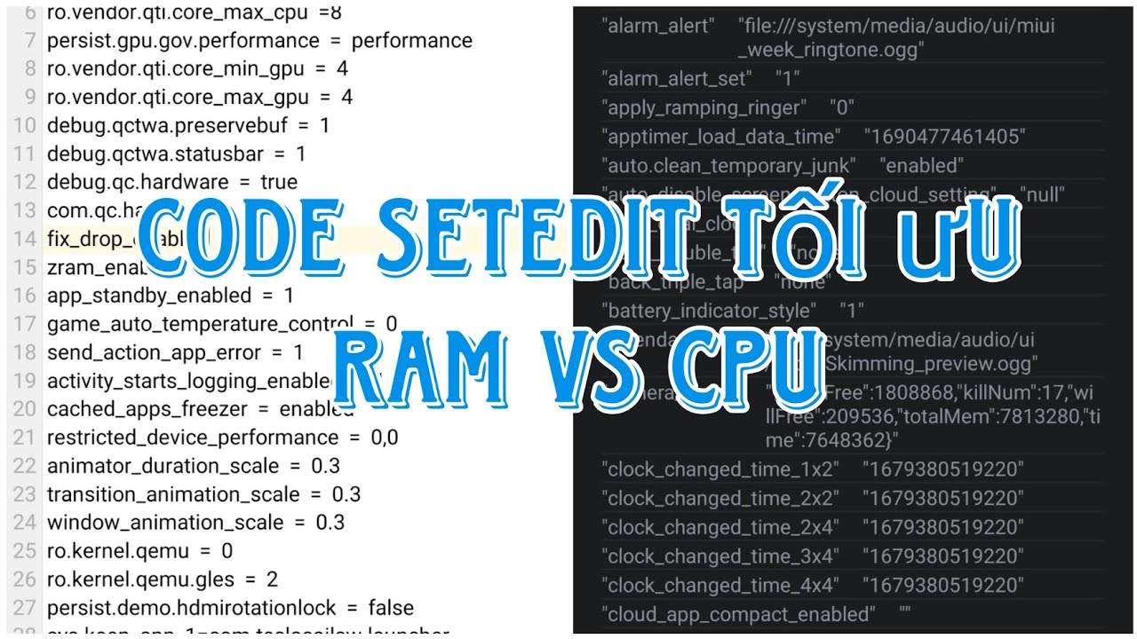 codes setedit, code tối ưu ram và CPU. - YouTube