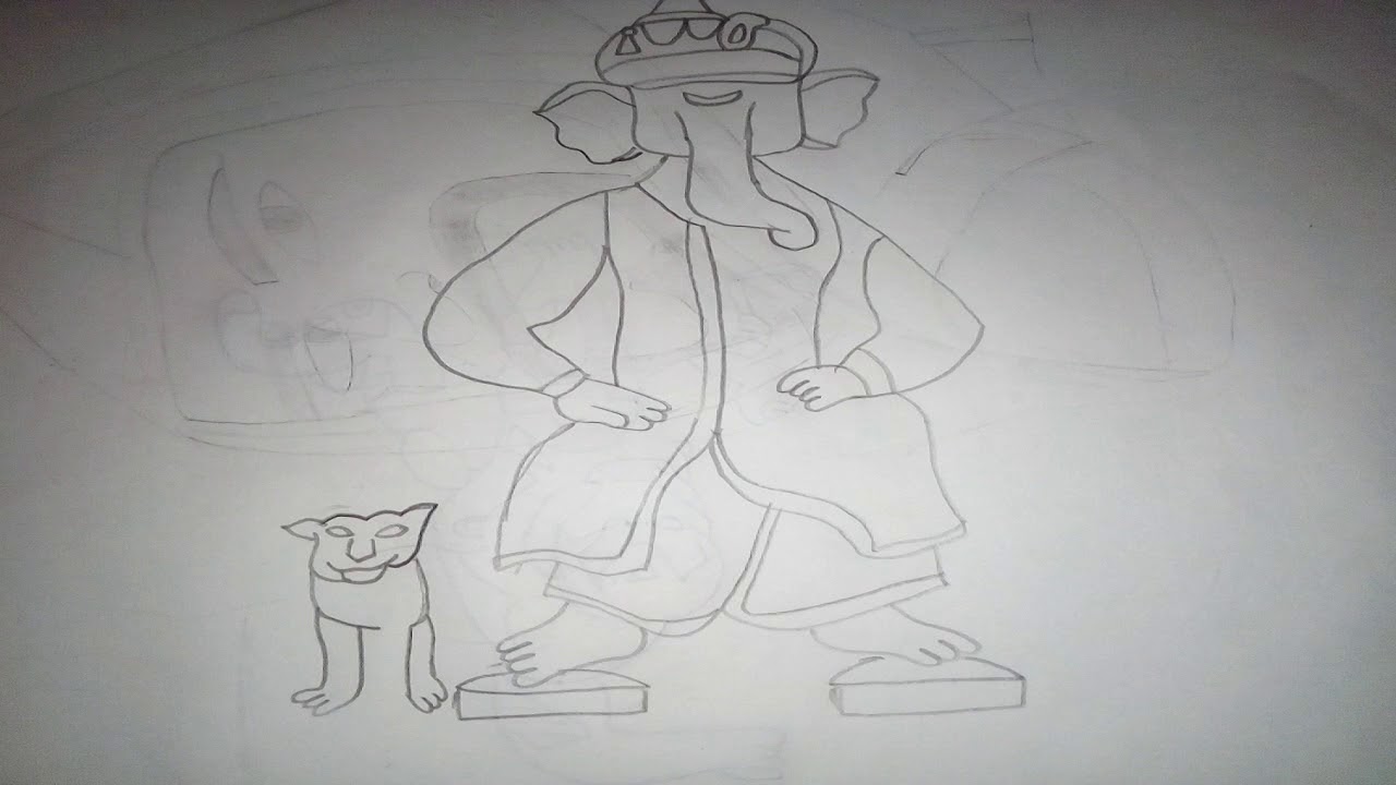 How to draw khetwadi cha maha ganpati - YouTube