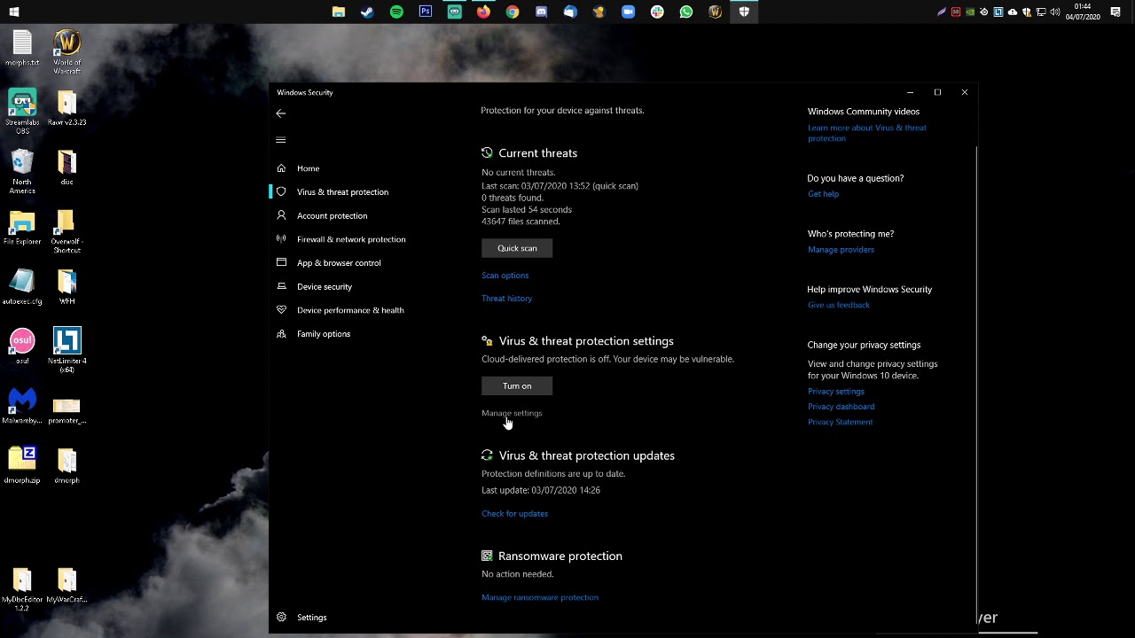 Guide: Adding folders/dMorph to exclusions on Windows Defender - YouTube