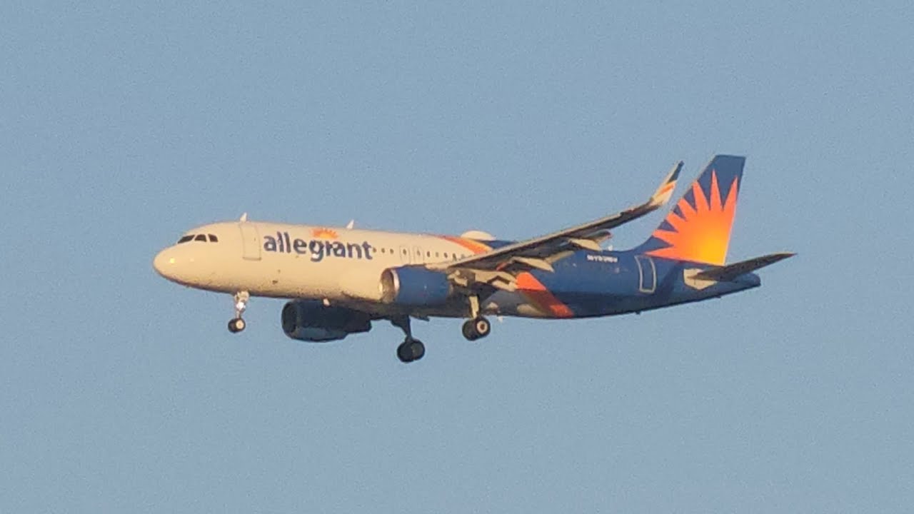 ALLEGIANT Airbus A320 landing at Meadows Field - YouTube