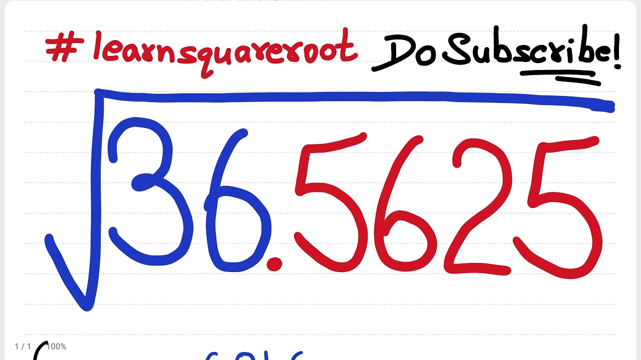 Square root of 36.5625 | find square root by long division method ...