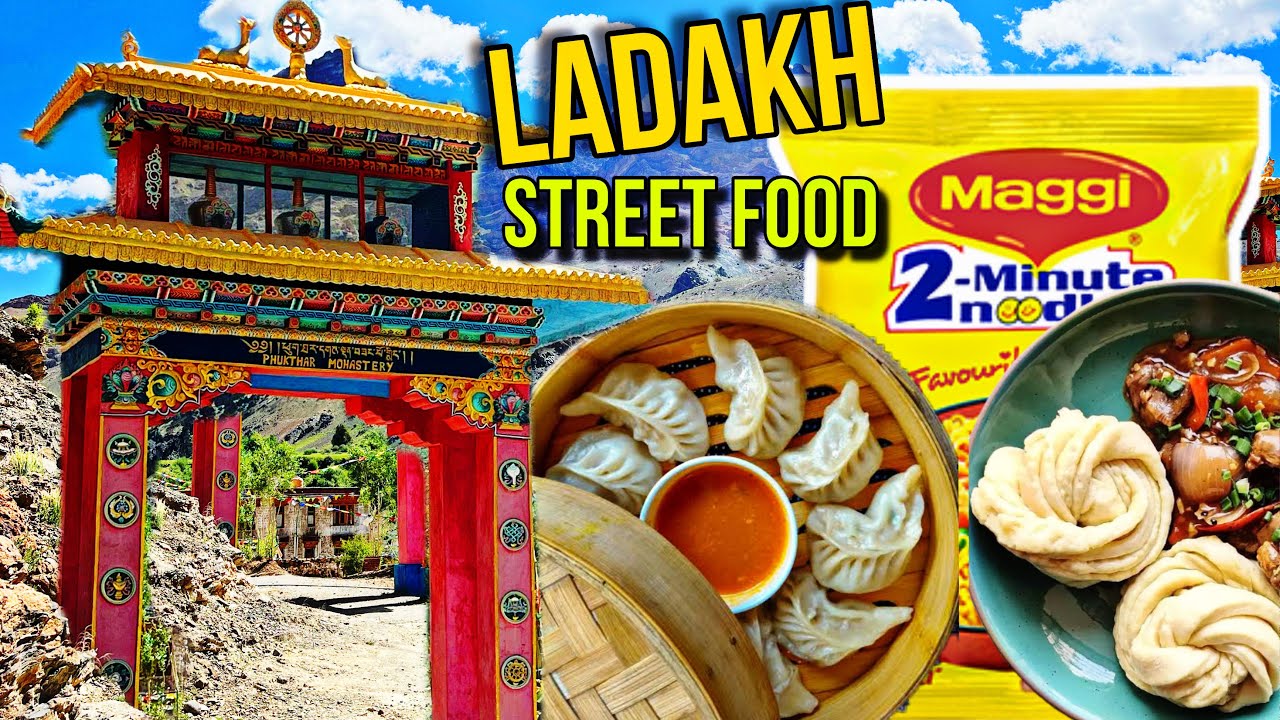 Ep- 5 Best Street Food in Ladakh | Sunsaan Masala Maggi, Dry Laphing ...