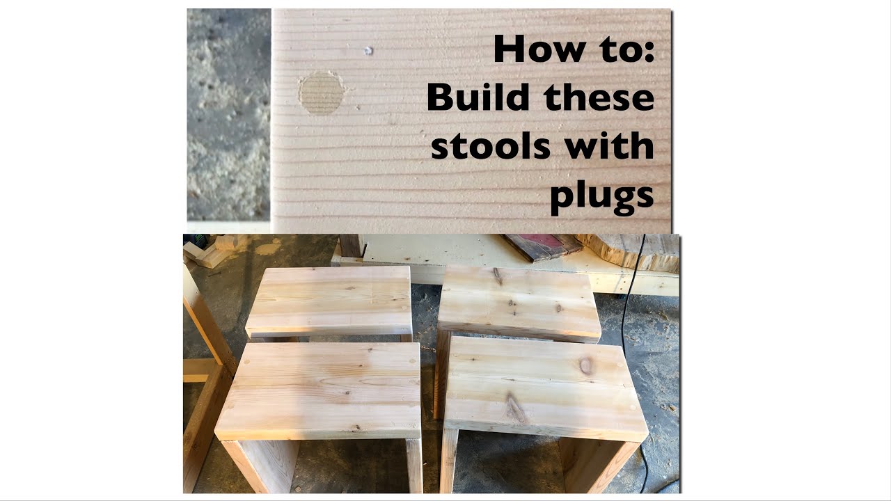 How to build stools with wood plugs - YouTube