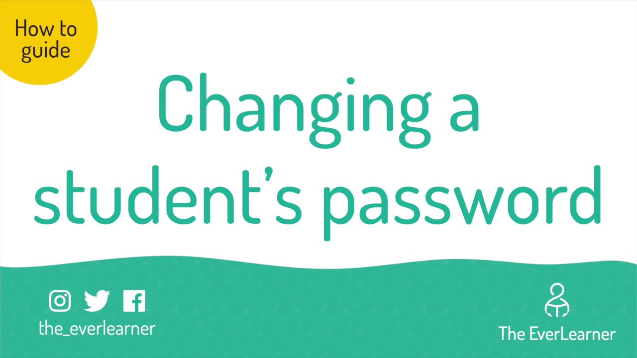 Changing a Student's Password - YouTube