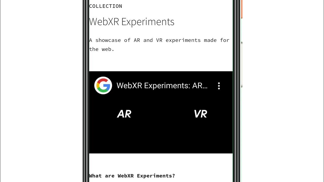 WebXR | Google Chrome - YouTube