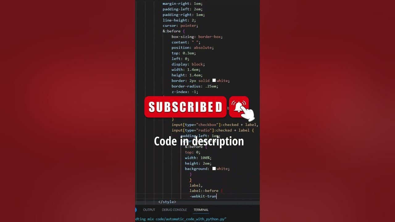 How To Make Radio and CheckBox Effect? | Html Css - YouTube