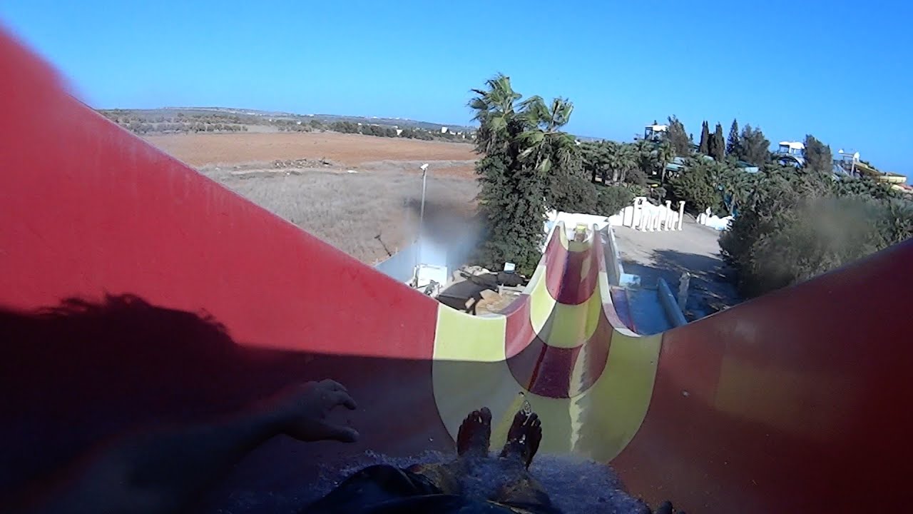 Sharp Twists Water Slide at WaterWorld Themed WaterPark - YouTube