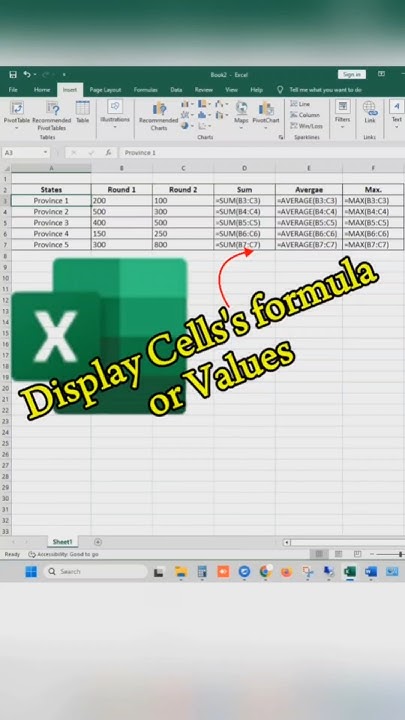 Display Excel's Cells formula or Values | Show Cells formula and Values ...