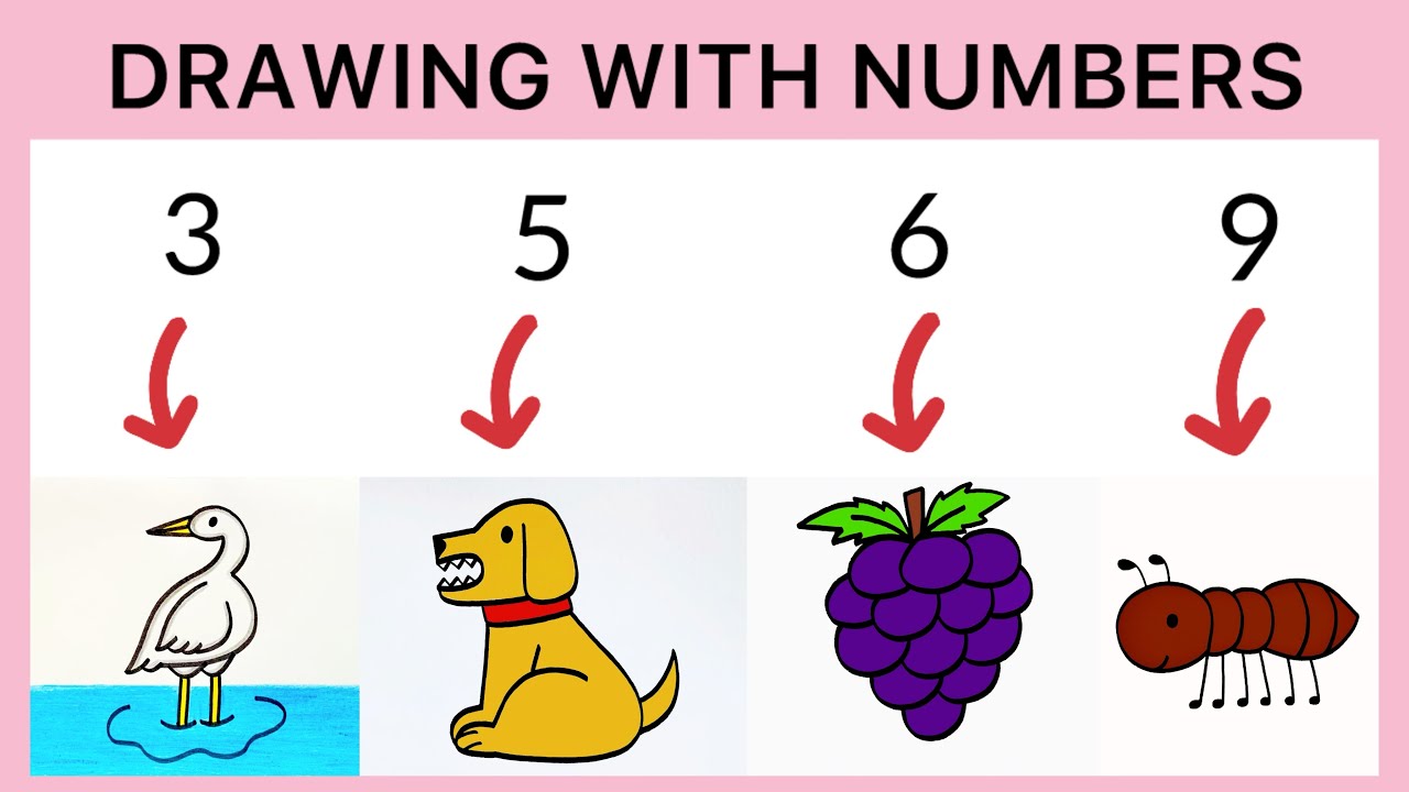 Easy drawing ideas| Drawing with numbers - YouTube