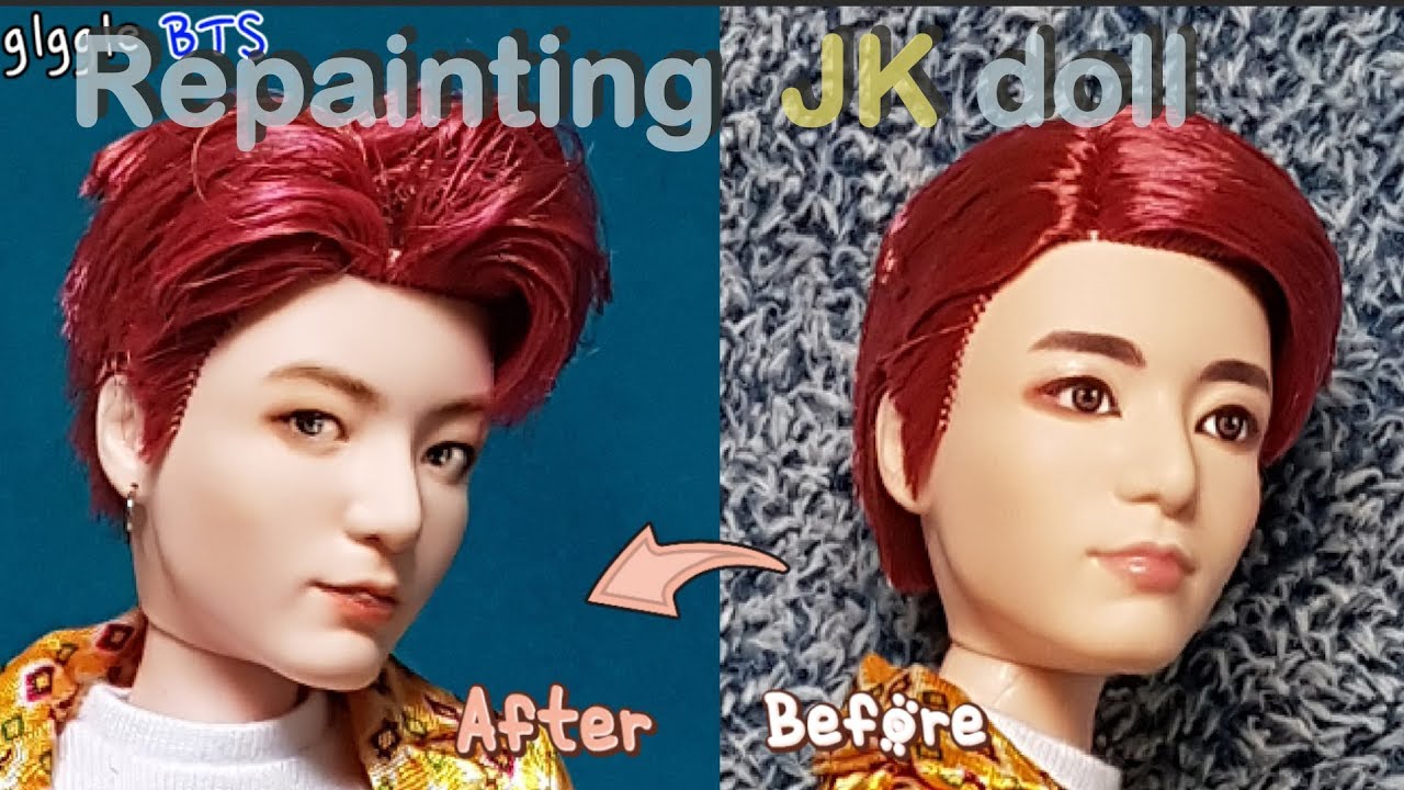 #7 BTS doll repainting -Jungkook 방탄 정국 마텔인형 리페인팅 - YouTube
