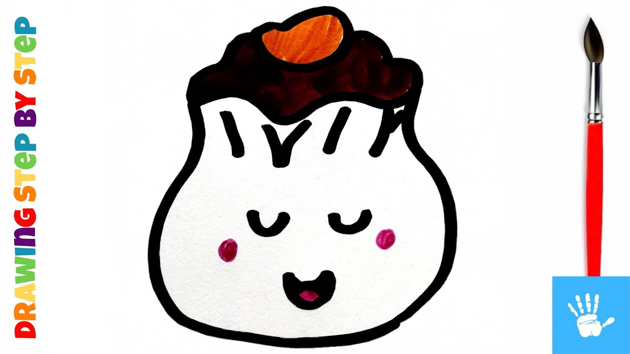 How To Draw a Cute Dumpling for Children - YouTube