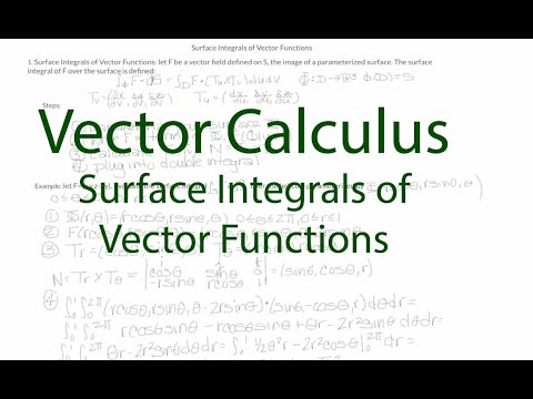 Vector Calculus Chapter 7.4: Surface Integrals of Vector Functions ...