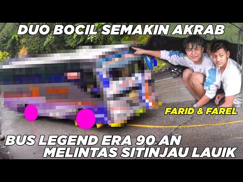 Duo Bocil Viral Farel & Farid Makin Lengket, Bus Legend Era 90an Melintas di Sitinjau Lauik