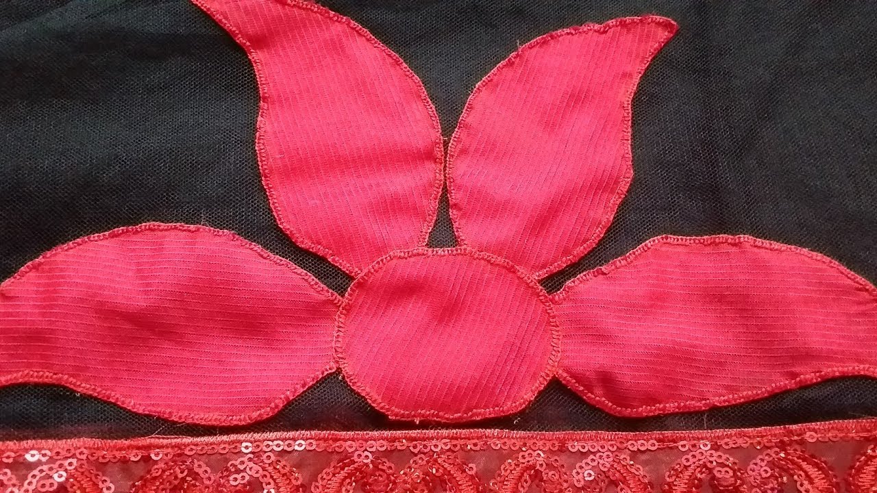 Aplic work dress design || Easy and simple applic work || - YouTube