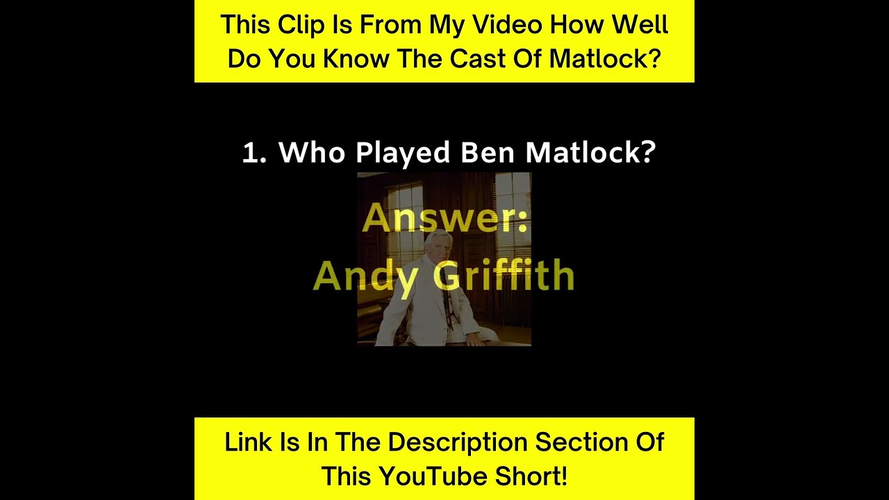 Who Played Ben Matlock On The TV Show MATLOCK? #shorts - YouTube