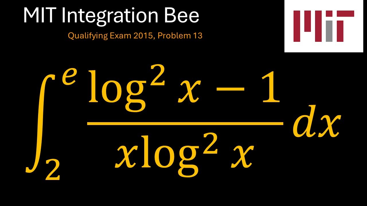 MIT 2015 Integration Bee Qualifying Exam, Problem 13 - YouTube