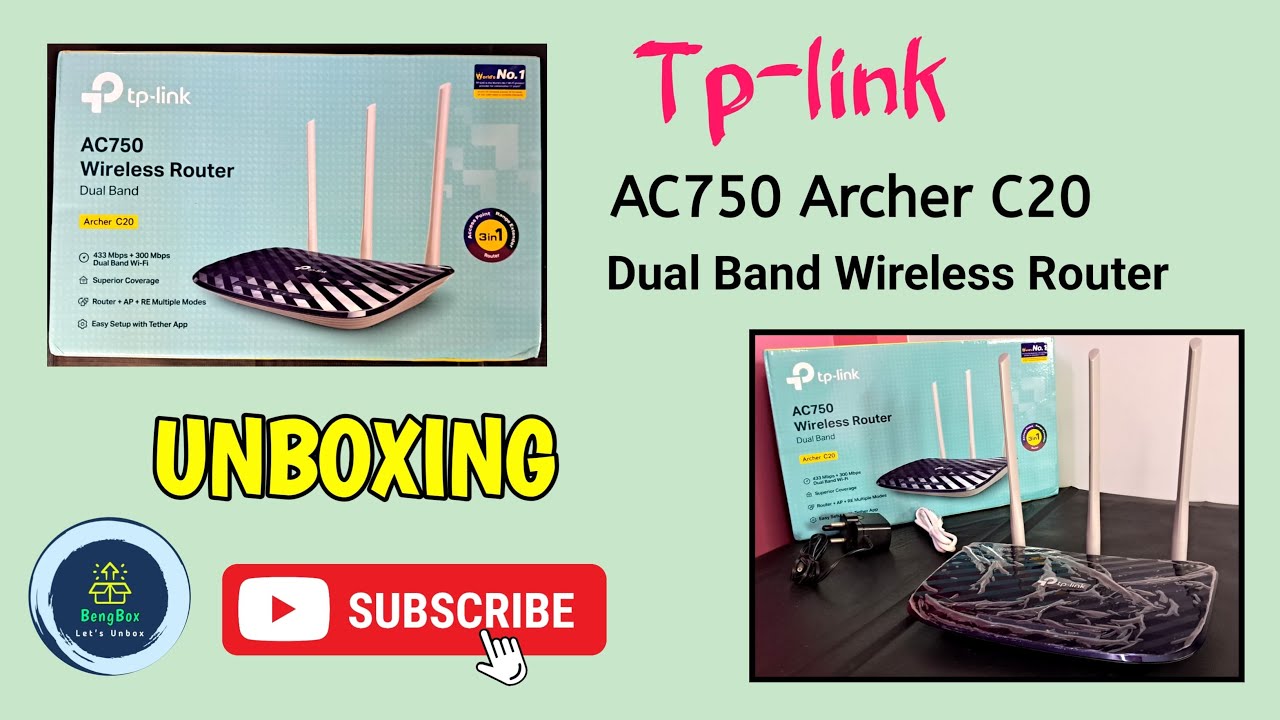 Tp-link AC750 Archer C20 Dual Band Wireless Router Unboxing | - YouTube