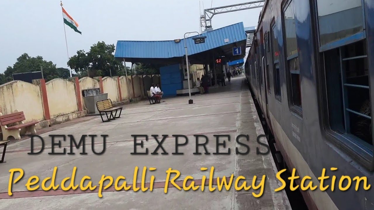 DEMU Express Train Entering Peddapalli Railway Station || INDIAN ...
