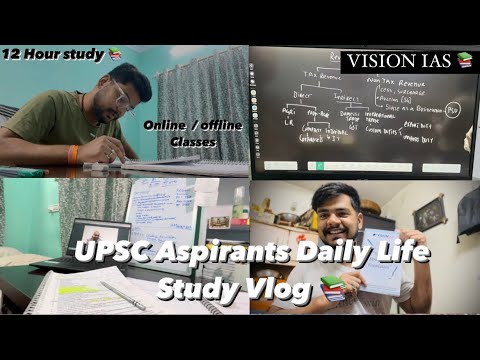 UPSC 12Hour Study Plan | UPSC Aspirant Daily Life Study vlog | #upsc # ...