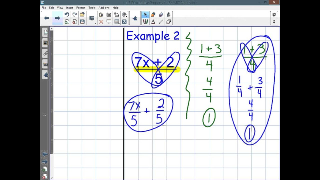 Algebra 1 - Lesson 1.7 Distributive Property - YouTube