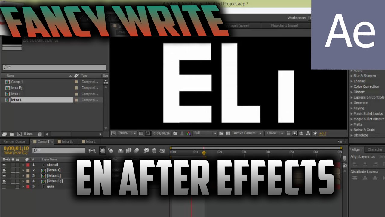 Fancy Write After Effects Tutorial - YouTube