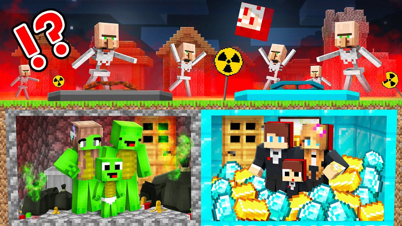 BLOOD POISON GAS vs Mikey's Family & JJ's Family Doomsday Bunker in Minecraft - Maizen - YouTube