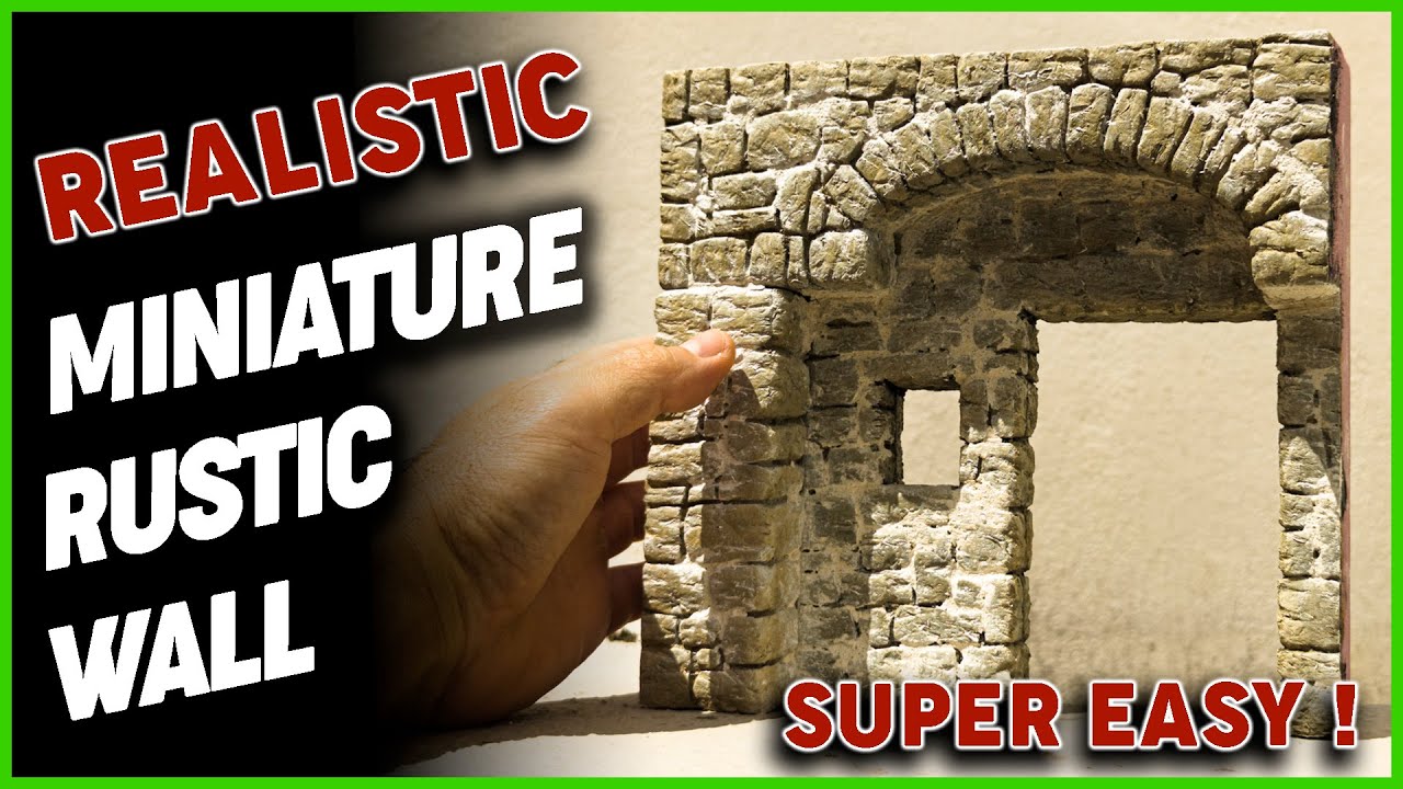How to Make a Miniature Rustic Wall - Easy and Cheap ! - YouTube