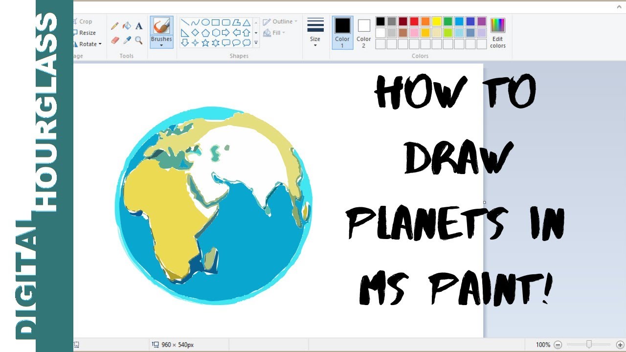 Part 1: How to draw planets with MS Paint - YouTube