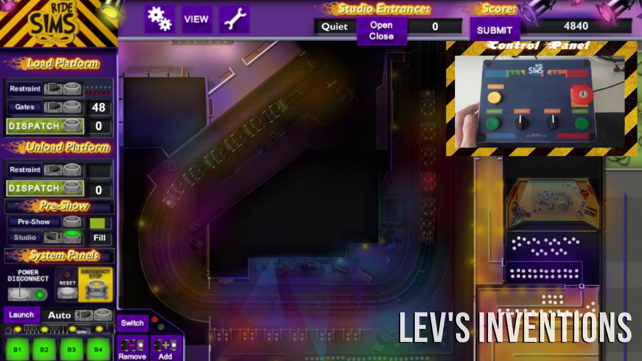 Ridesims 2.0 Control panel - Rock 'n rollercoaster operation - YouTube