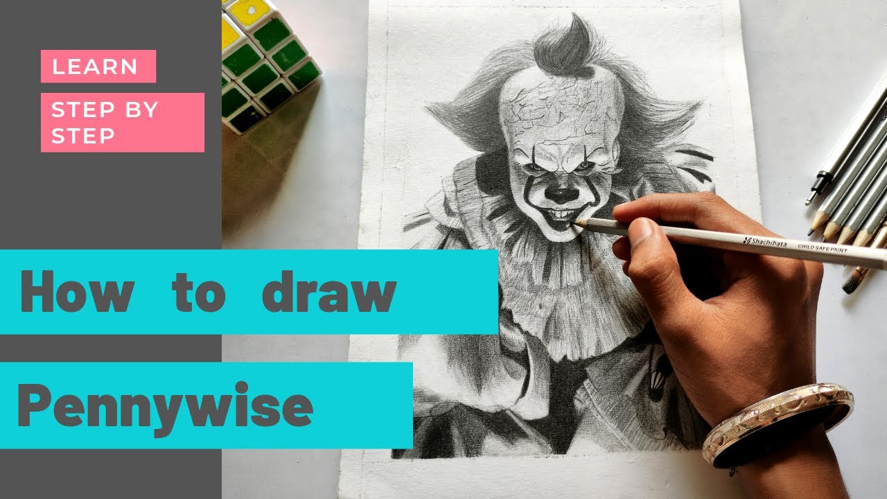 How to draw Pennywise sketch: Learn step by step - YouTube