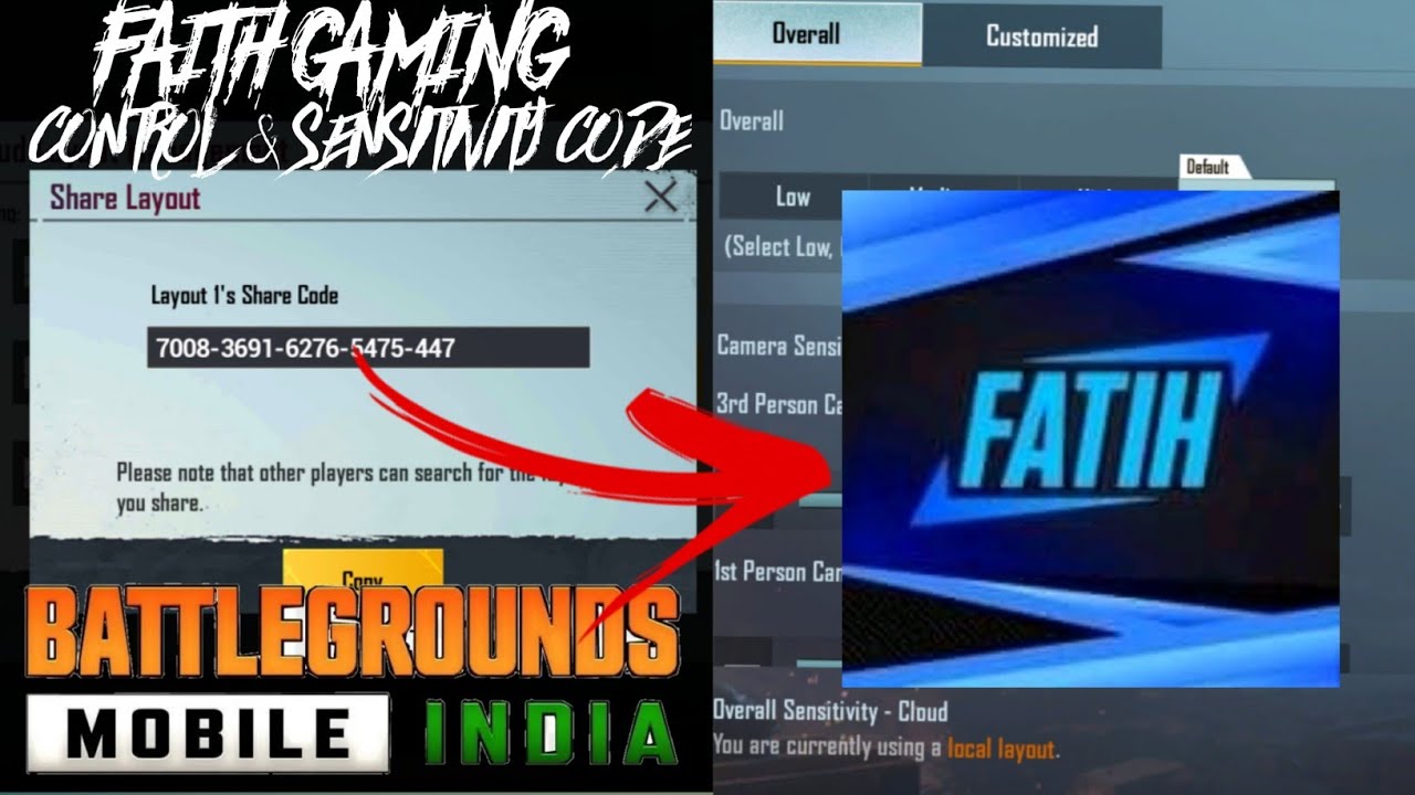 FAiTH GAMING LATEST CONTROL AND SENSITIVITY CODE BGMI & PUBG FULLY ...