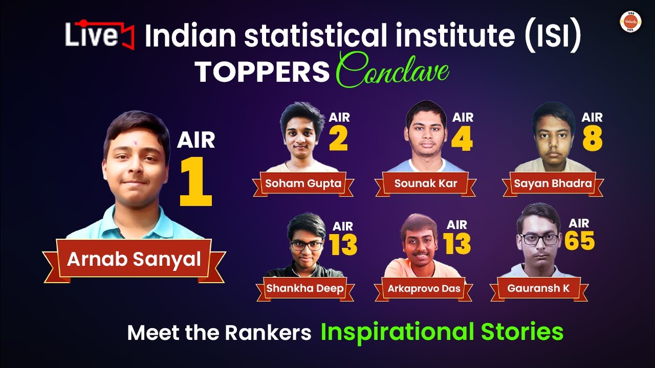 ISI 2024 RESULTS | TOPPERS CONCLAVE | Meet the Rankers | Inspirational ...