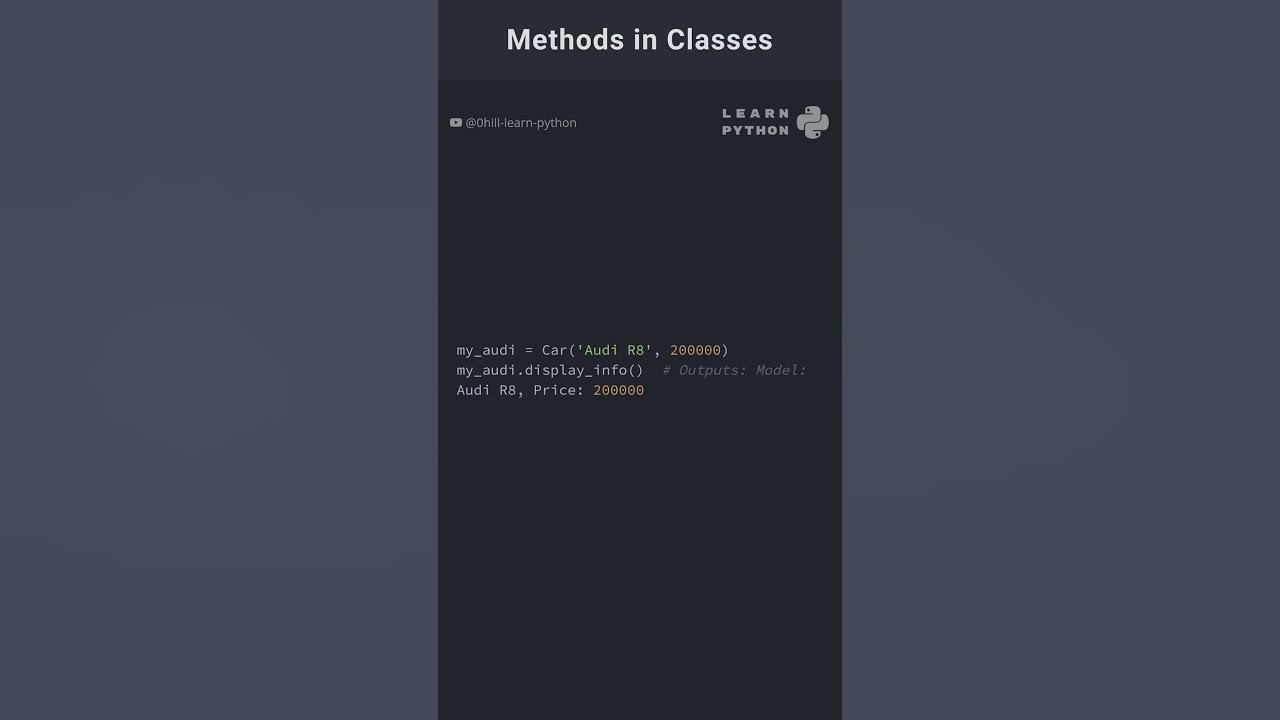 Methods In Python Classes Pythonlearning Programming Coding