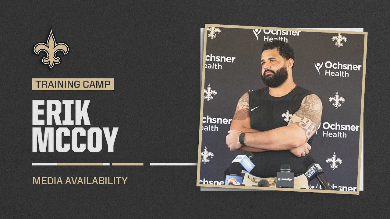 Erik McCoy on Taliese Fuaga, new offensive scheme | Saints Training ...