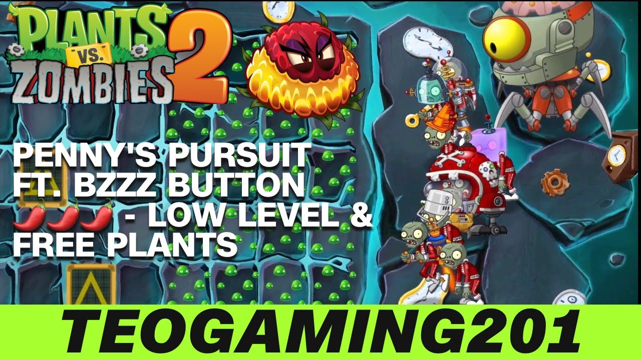 PvZ 2 | Penny's Pursuit | Ft. Bzzz Button | Level 1-5 & Zomboss | 🌶🌶🌶 ...