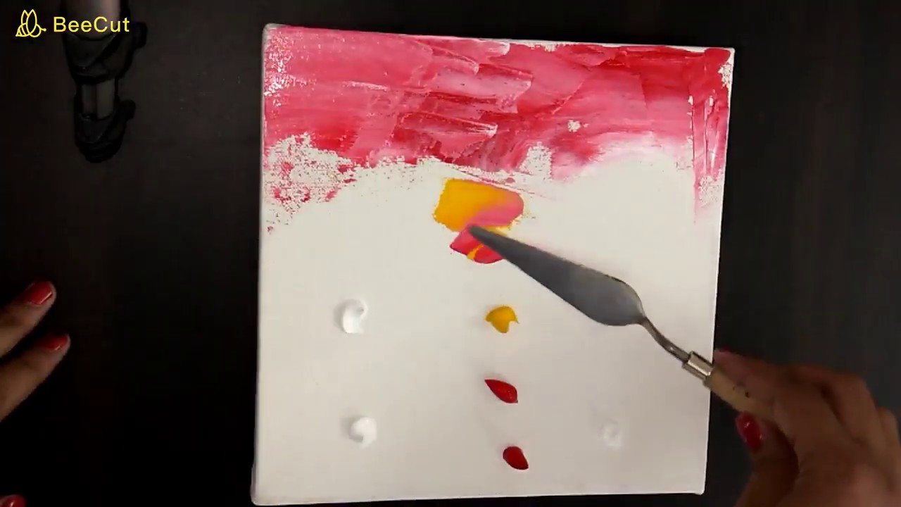 Simple Abstract Landscape painting| Acrylic abstract painting demo ...