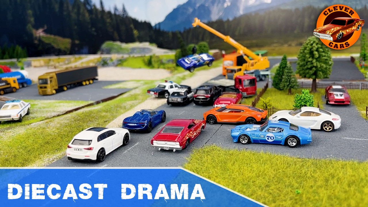Box Full of Diecast Model Cars in a 1/64 DIY Miniature City Showcase ...