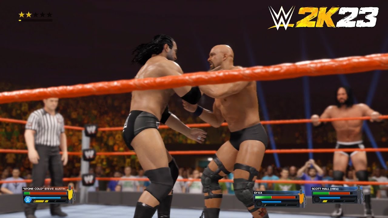 WWE 2K23 - "Stone Cold" Steve Austin vs. Scott Hall & X-Pac - YouTube