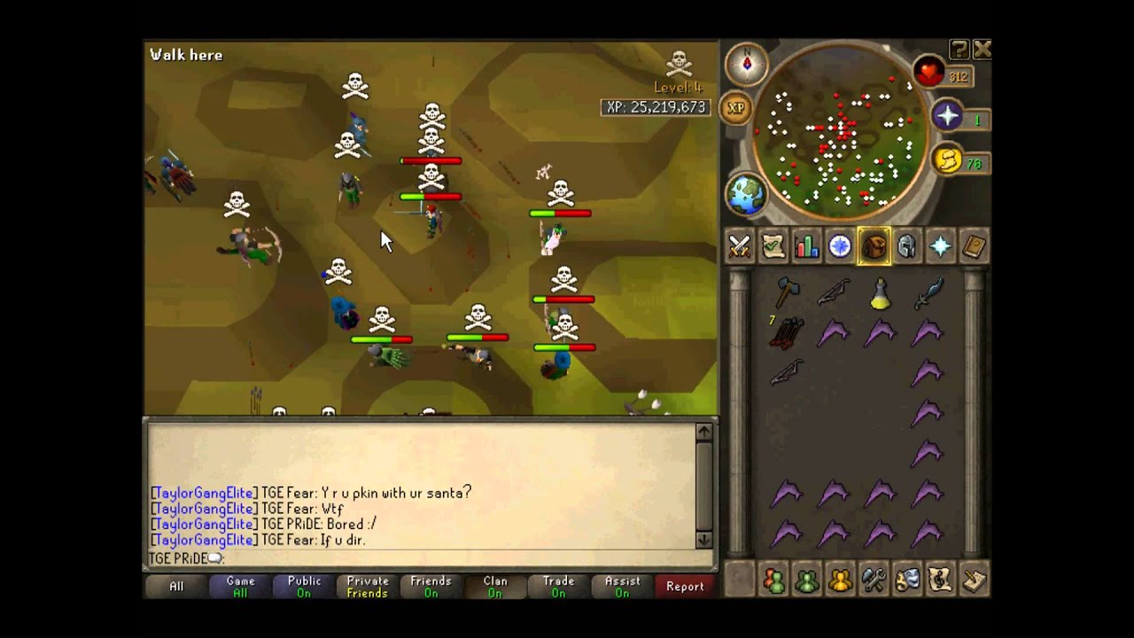 Runescape F2P PKiNG WITH RED PARTYHAT SANTA HAT 100M RISK + - YouTube