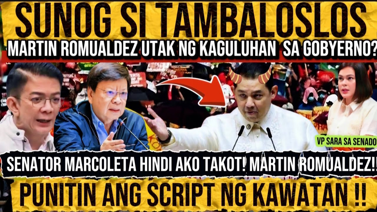MARTIN ROMUALDEZ UTAK NG KAGULUHAN ? PUNITIN ANG SCRIPT NG KAWATAN ...