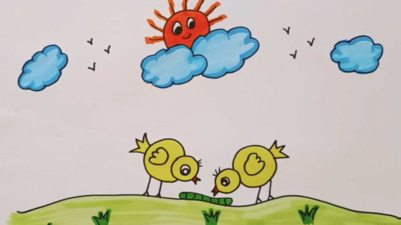 How to draw cute easy & simple drawing ideas for kids# colouring n fun ...