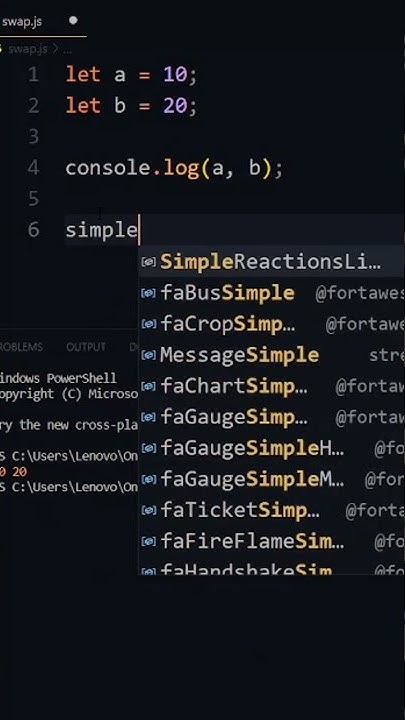 Swaping Of Variables Value Without The 3rd Variable Javascript Tricks Coding Code Youtube