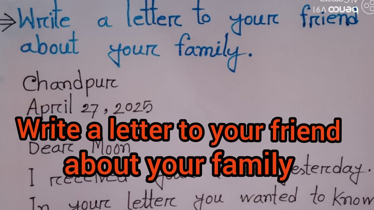 Letter : Write a letter to your friend about your family. || Class : 3 ...