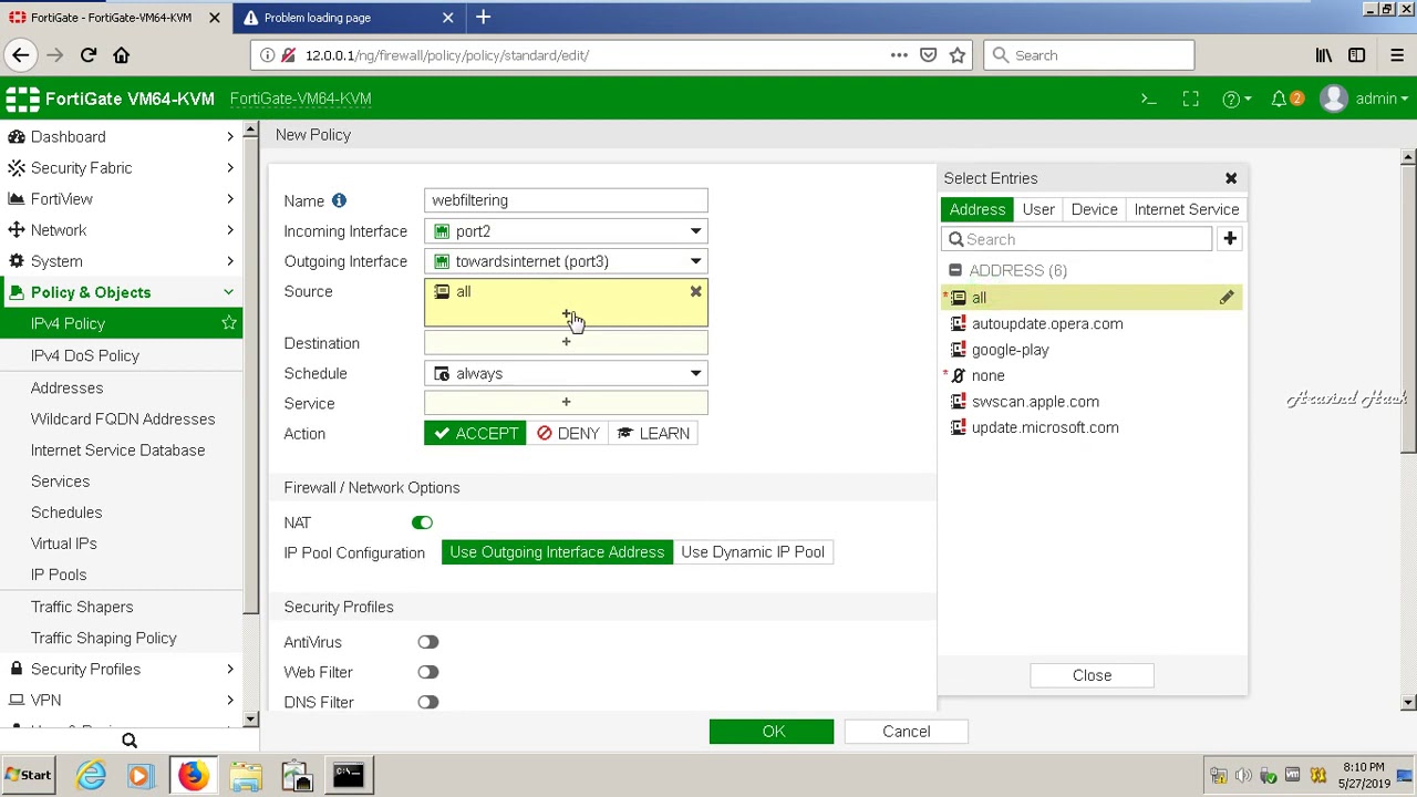 how to configure url filtering on fortigate firewall - YouTube