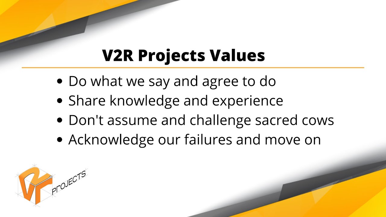 V2R Projects | Company Values - YouTube