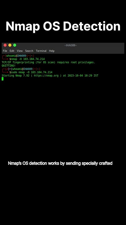 Nmap OS detection | IHA089 #nmap #linux #cybersecurity #hacking #coding #portscan #cyberhacking ...