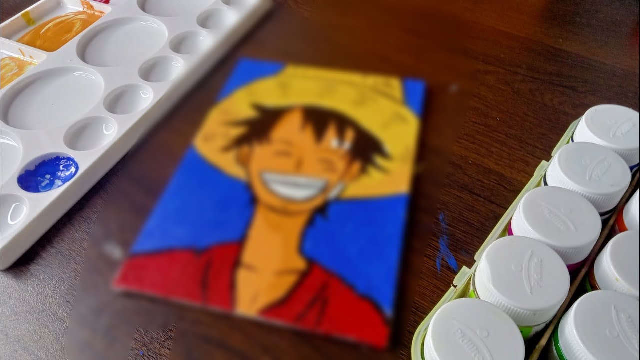 One Piece LUFFY Drawing With Acrylic paint 🎨//FIRST time EVER 😱🔥🔥# ...