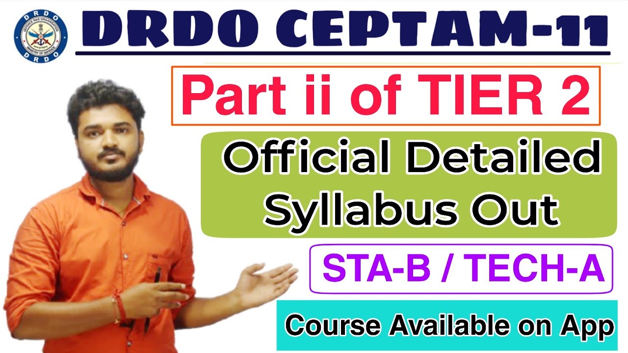 DRDO STA-B & TECH-A Official Syllabus 2025 Out| DRDO CEPTAM 11 Official ...