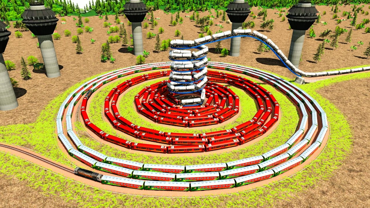 Extreme Spiral Train Like Hurricane🚦Train Spins Down On Giant Spiral ...