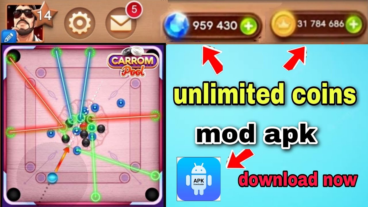 carrom pool unlimited coins mod apk || carrom pool unlimited coins and ...